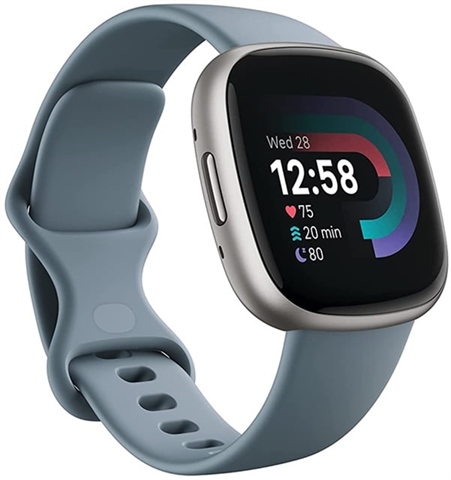 Fitbit Versa 4 Fitness Smartwatch - Waterfall Blue/Platinum, B - CeX ...